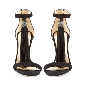 Jimmy Choo | Shoes | Jimmy Choo Viola Suede Crystal Tassel Heels Sandal ...